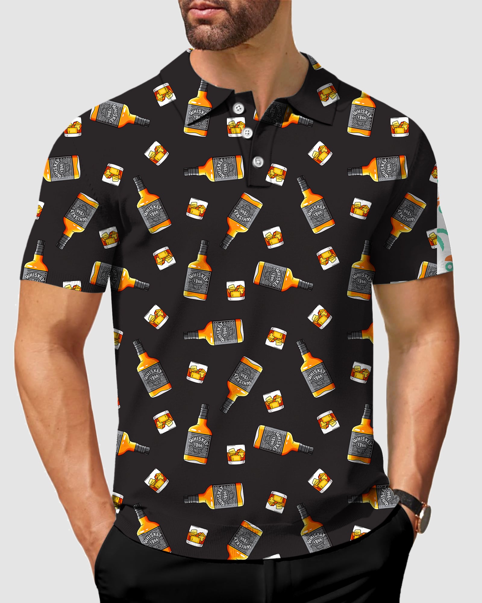 Whiskey 1866 Men's golf polo - Customized Elegance & Comfort