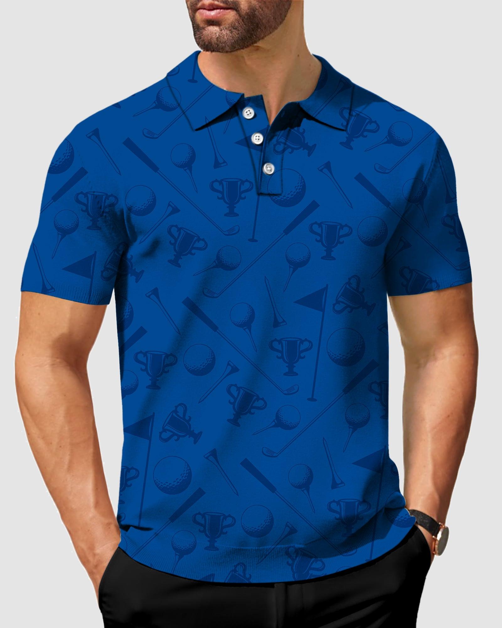 Men's navy blue golf polo - Customized Elegance & Comfort