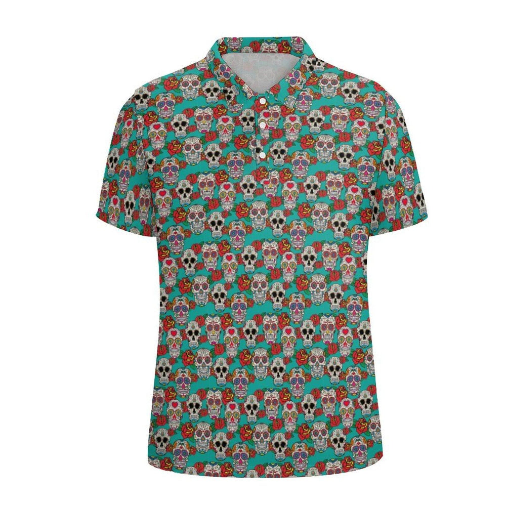 Skull and Rose Men's golf polo
