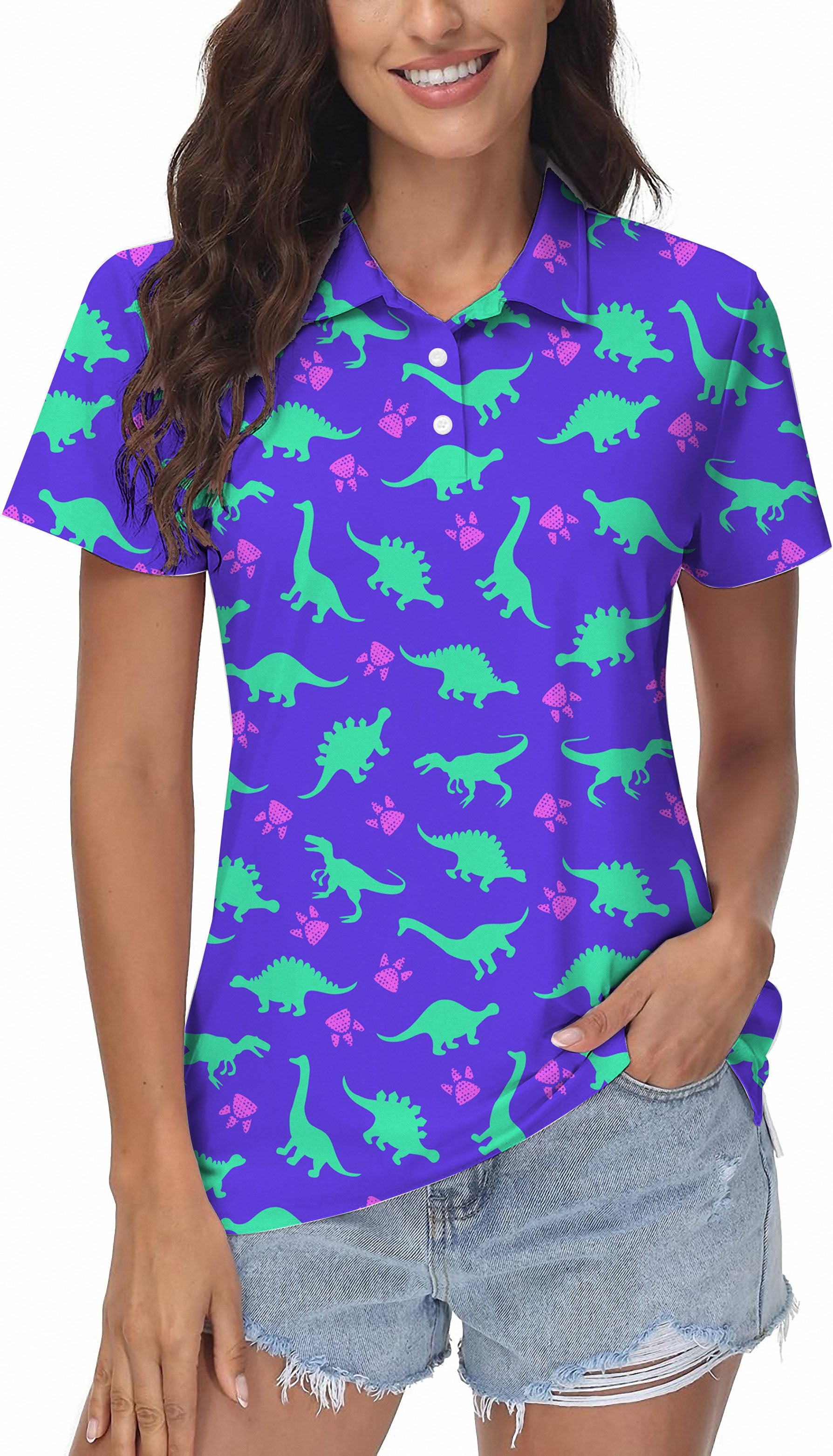 Land Before Time Women's Golf Polo - Stylish and Performance Polo Shirt