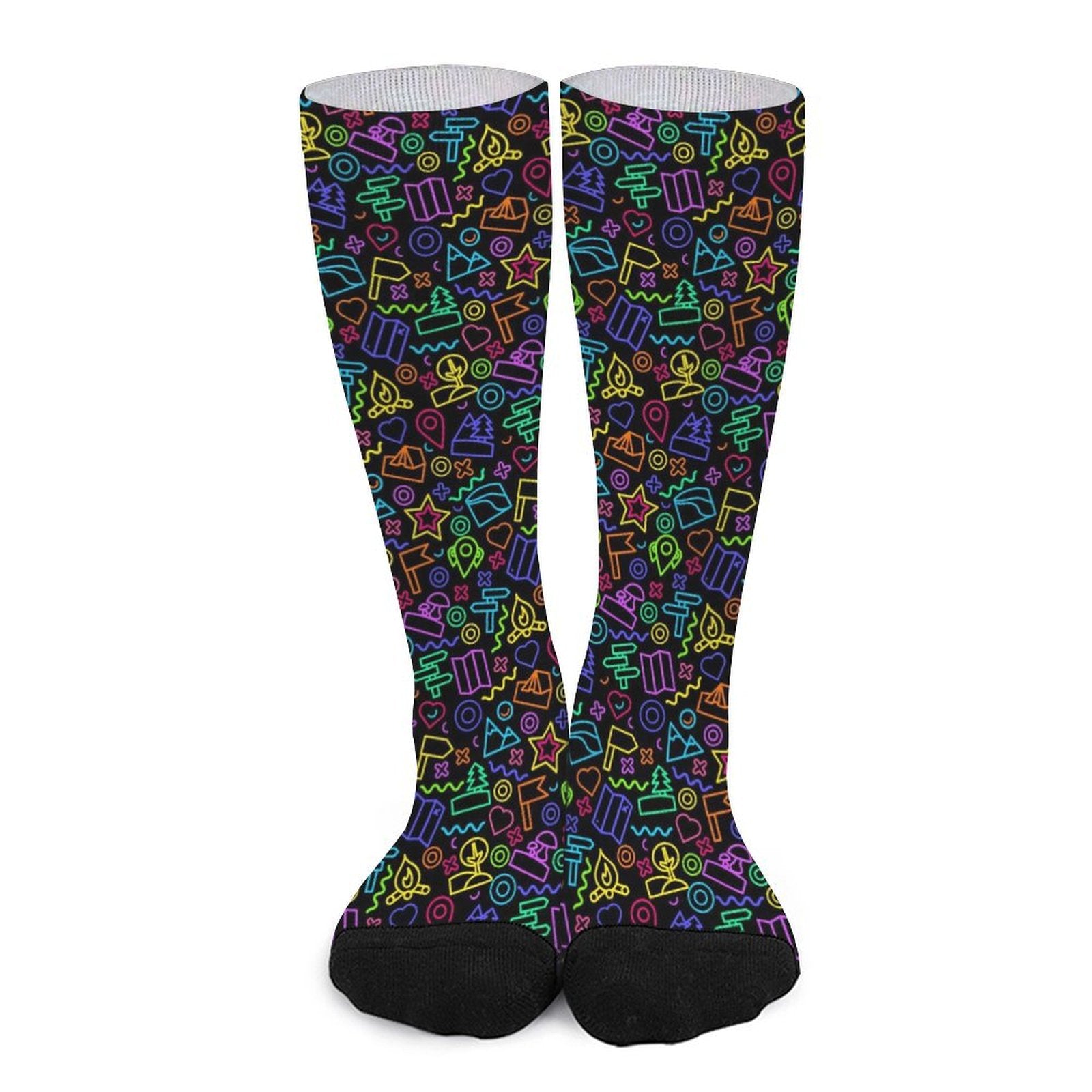 Neon sign coordinates Prined socks Gifts for Men Women