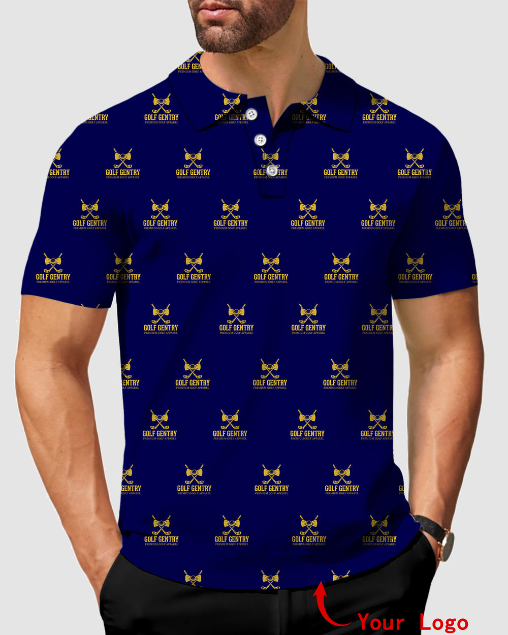 Men's Custom Photo Funny Face PNG Logo Polo