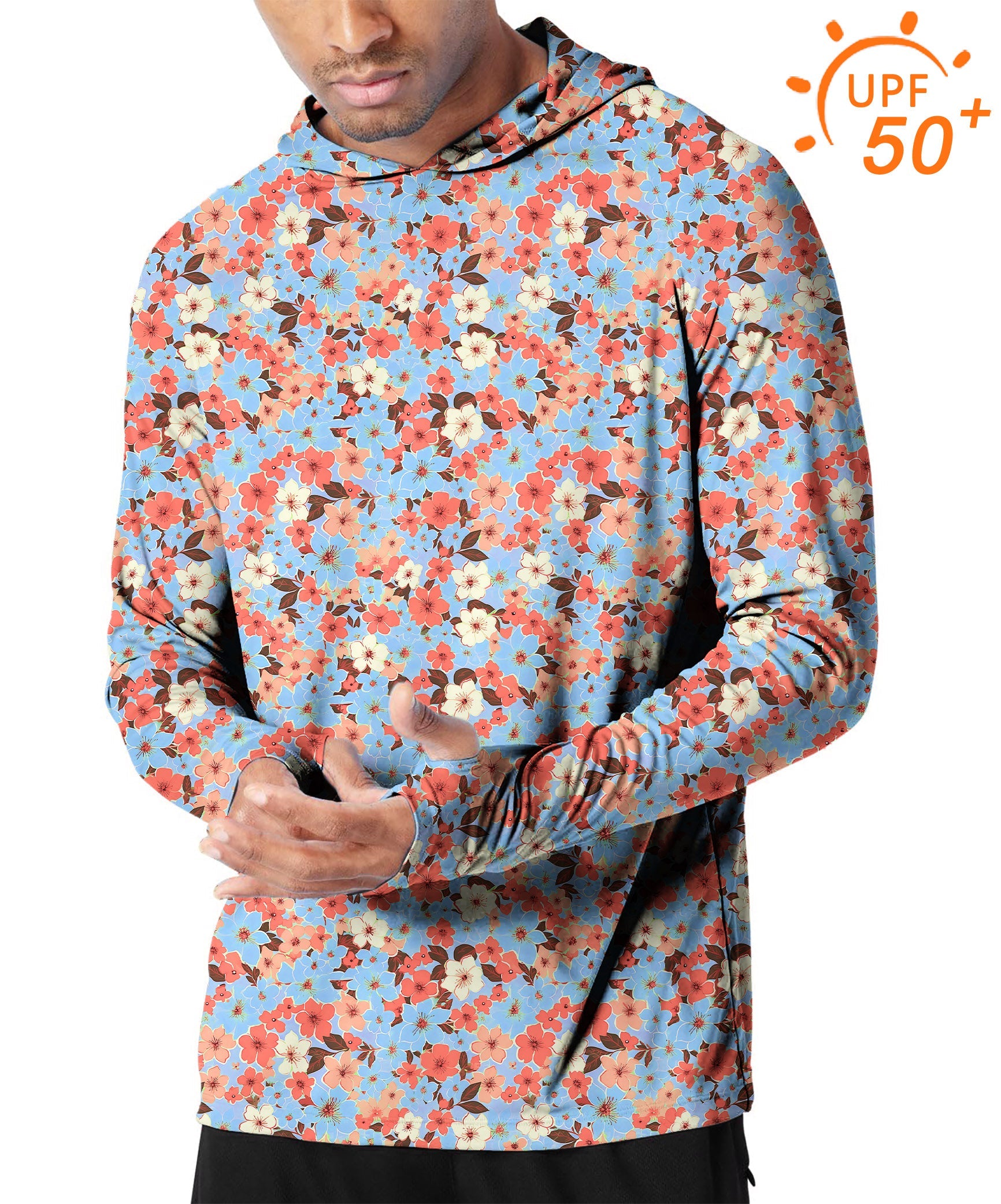Men's Outdoor Light Tropical flowers Golf Sun Protection Slim Fit hoodies