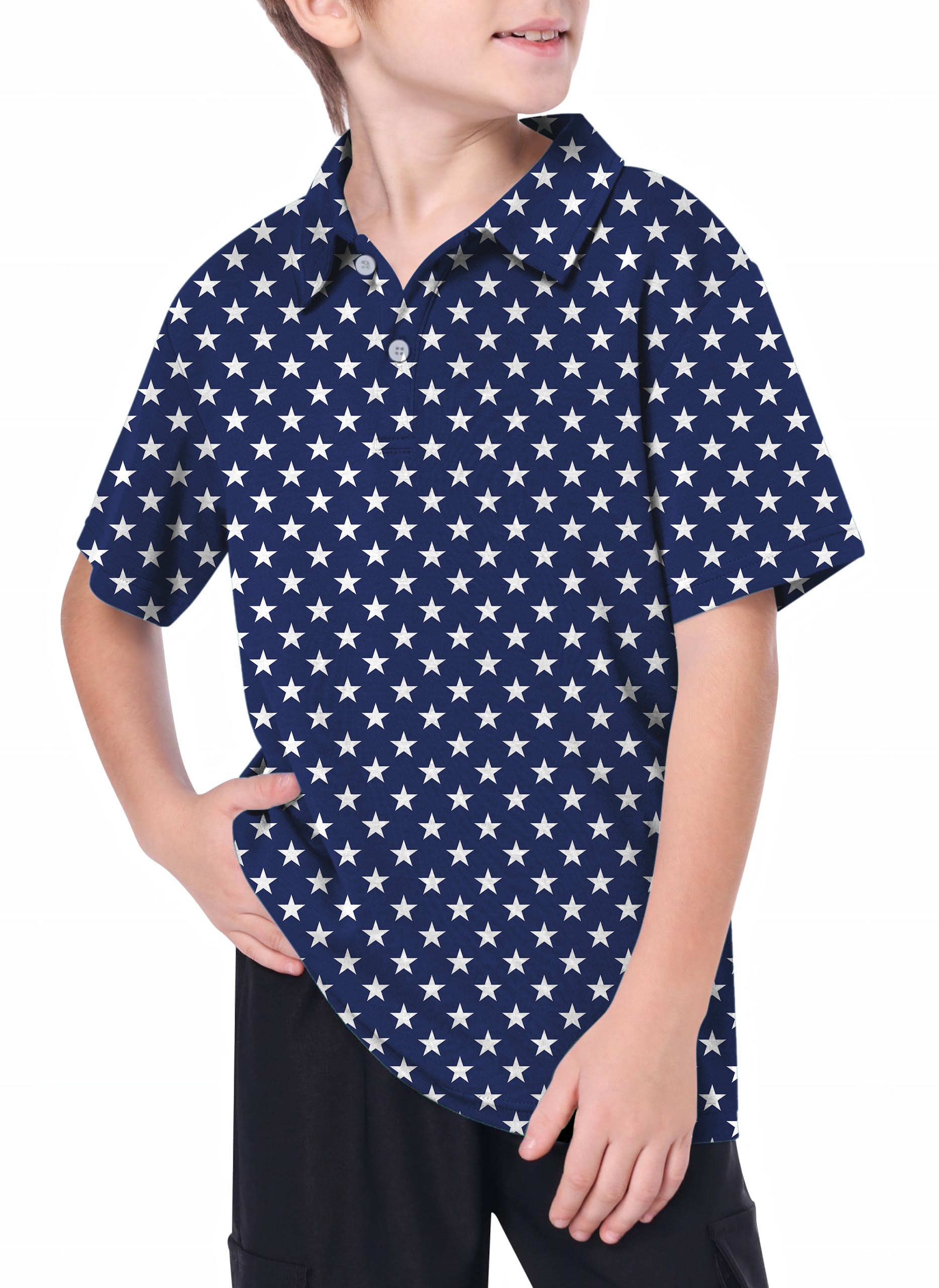 Youth Proud Stars Golf Polo - Premium Performance Polo