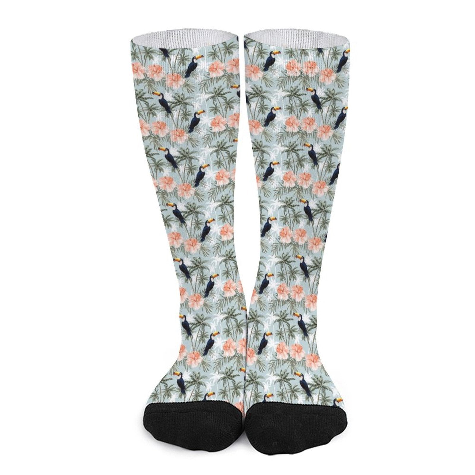 Toucan tropical flower Prined socks Gifts for Men Women