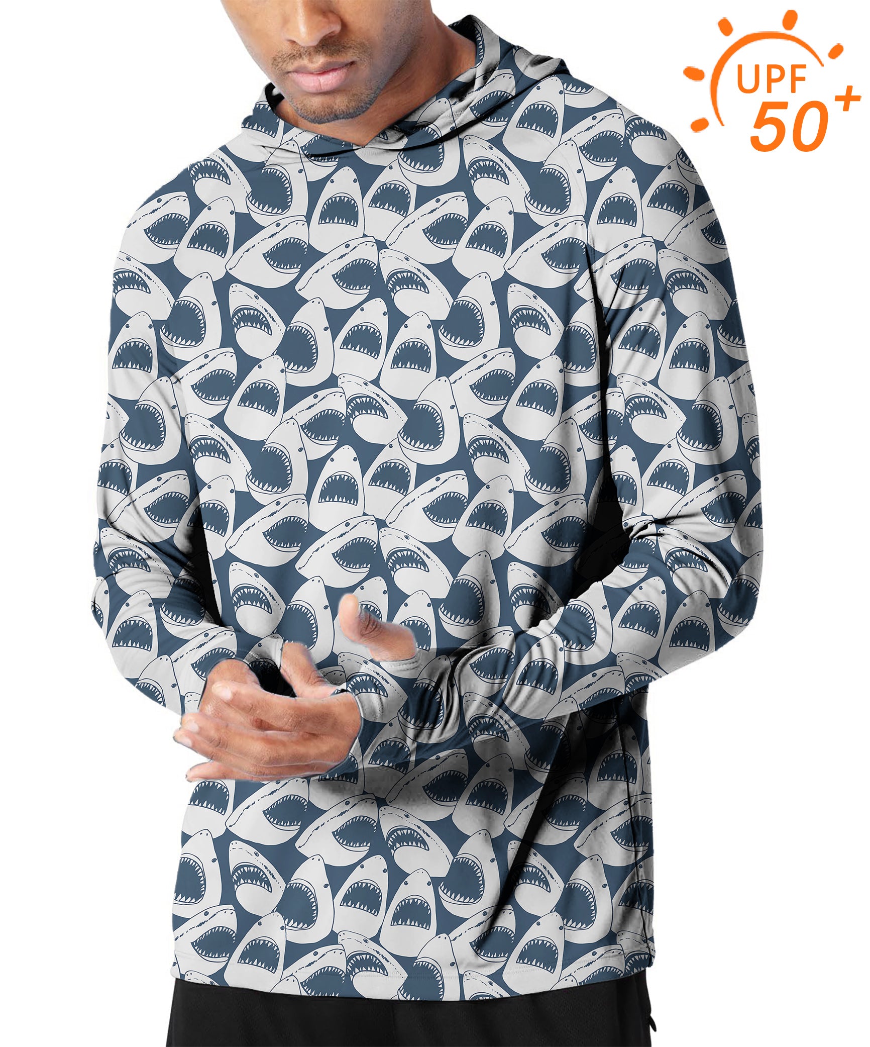 Men's Outdoor Shark Attack Golf Sun Protection Slim Fit hoodies
