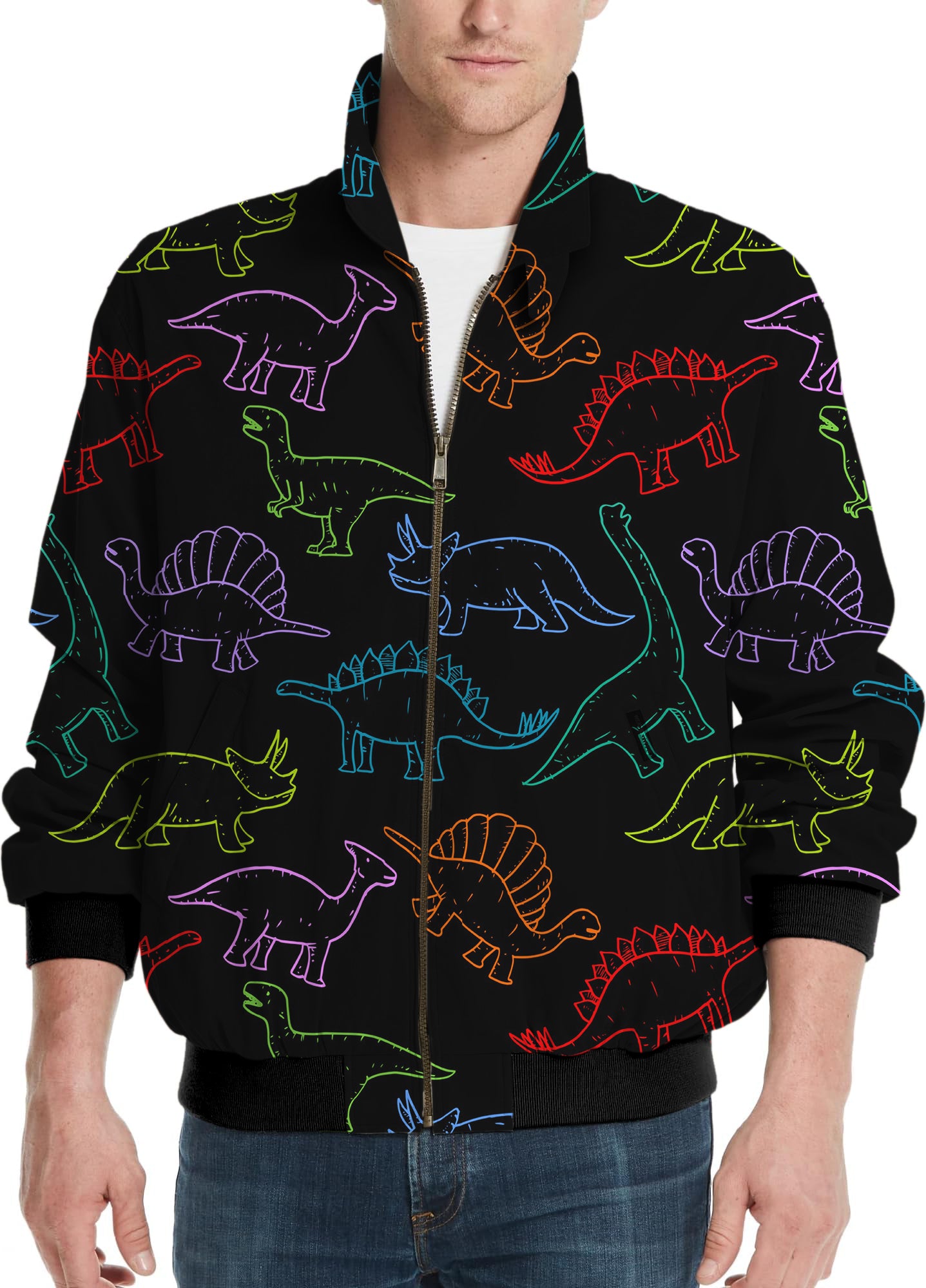 Electric Dinos-Men's Golf Windbreaker Light Jacket