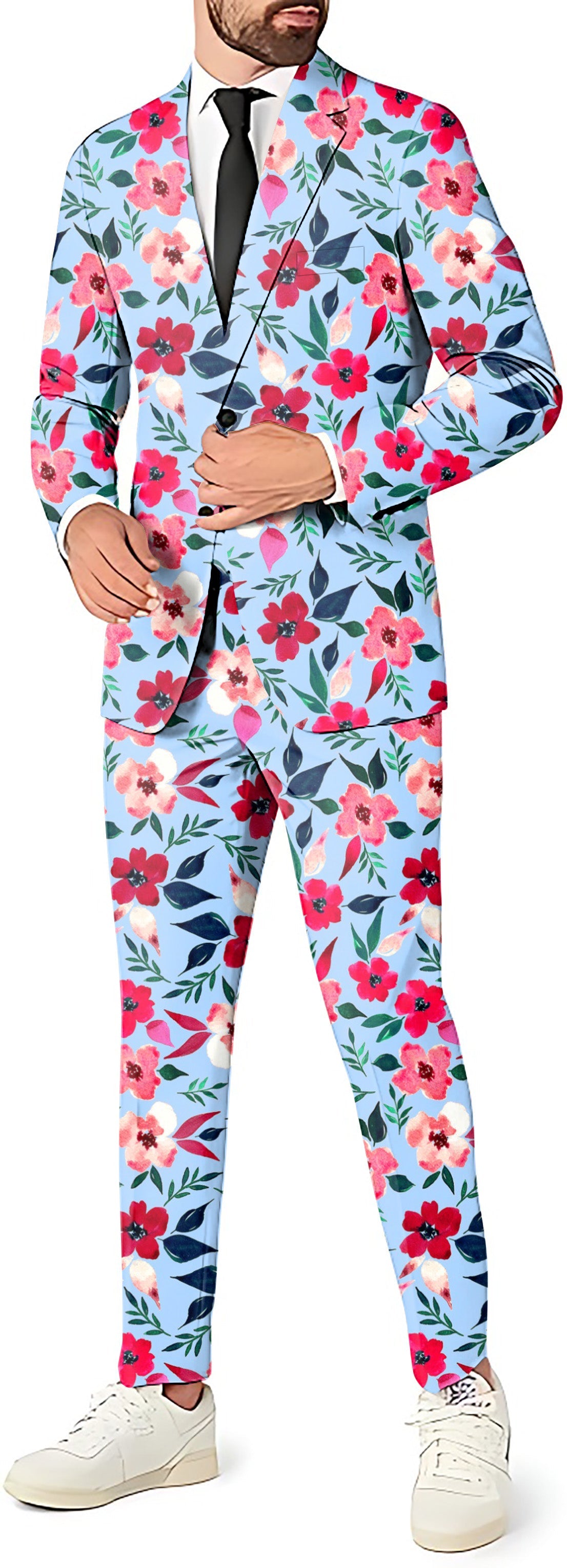 Tropical flowerss Men's Party Costumes-Theme Party 3pcs Suit set-Blazer ...