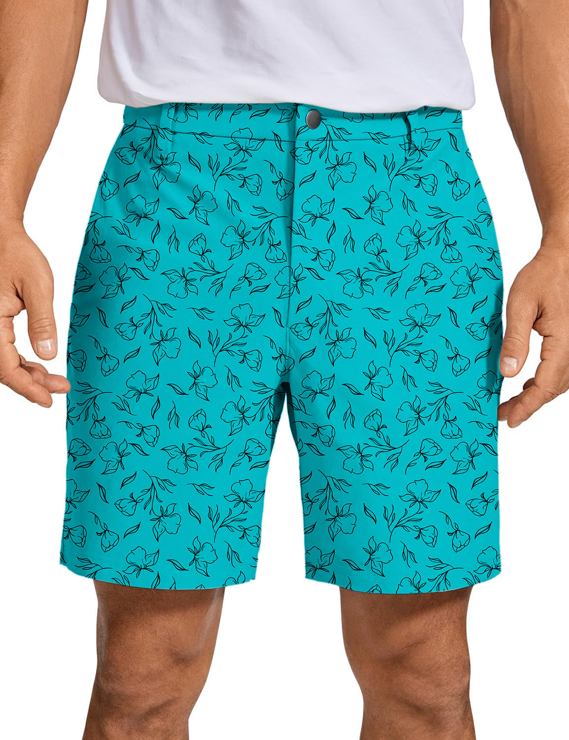Men flowers teal Golf Shorts limited edition