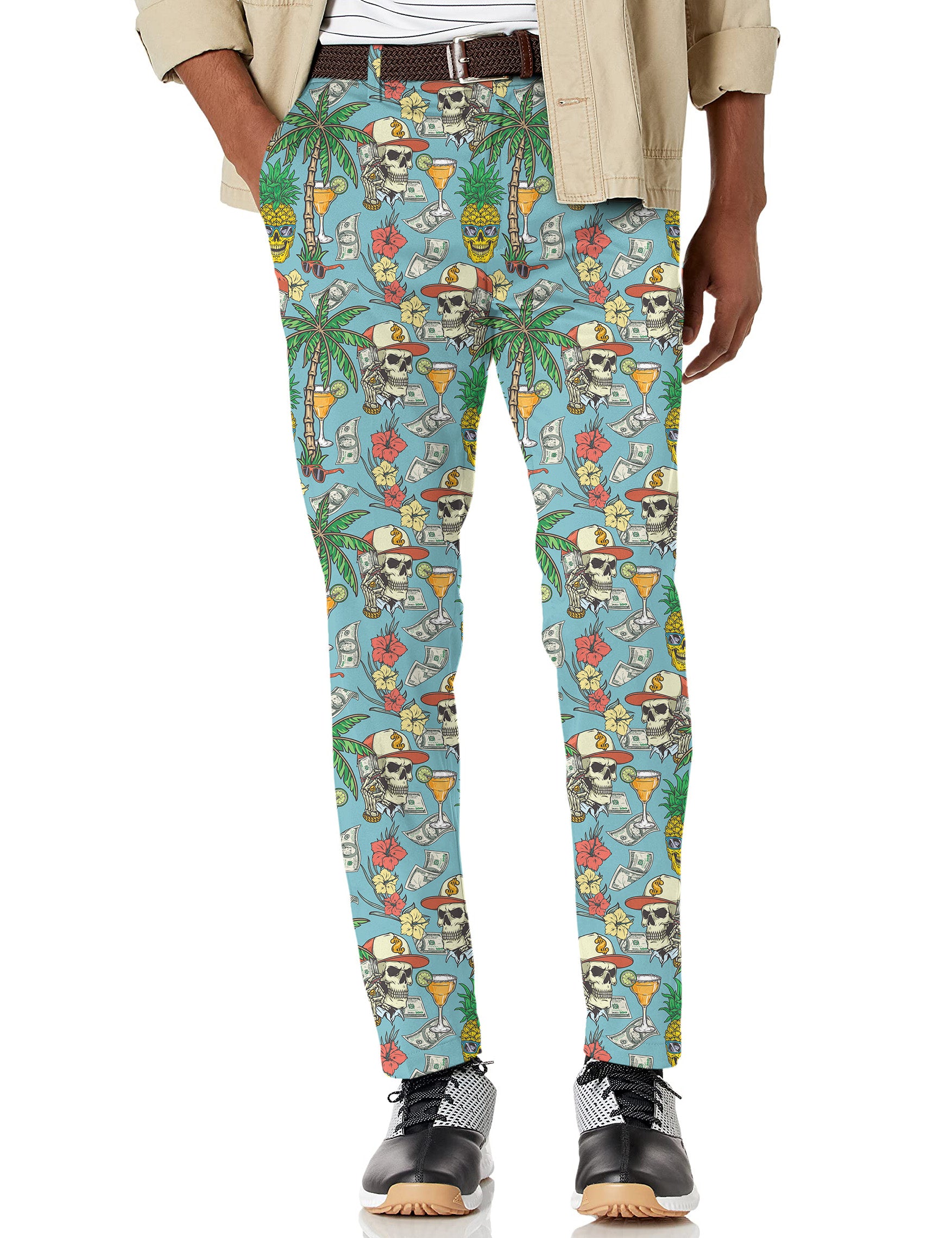 Men's Skull Party Stretch Golf Pants Trousers for Ultimate Comfort