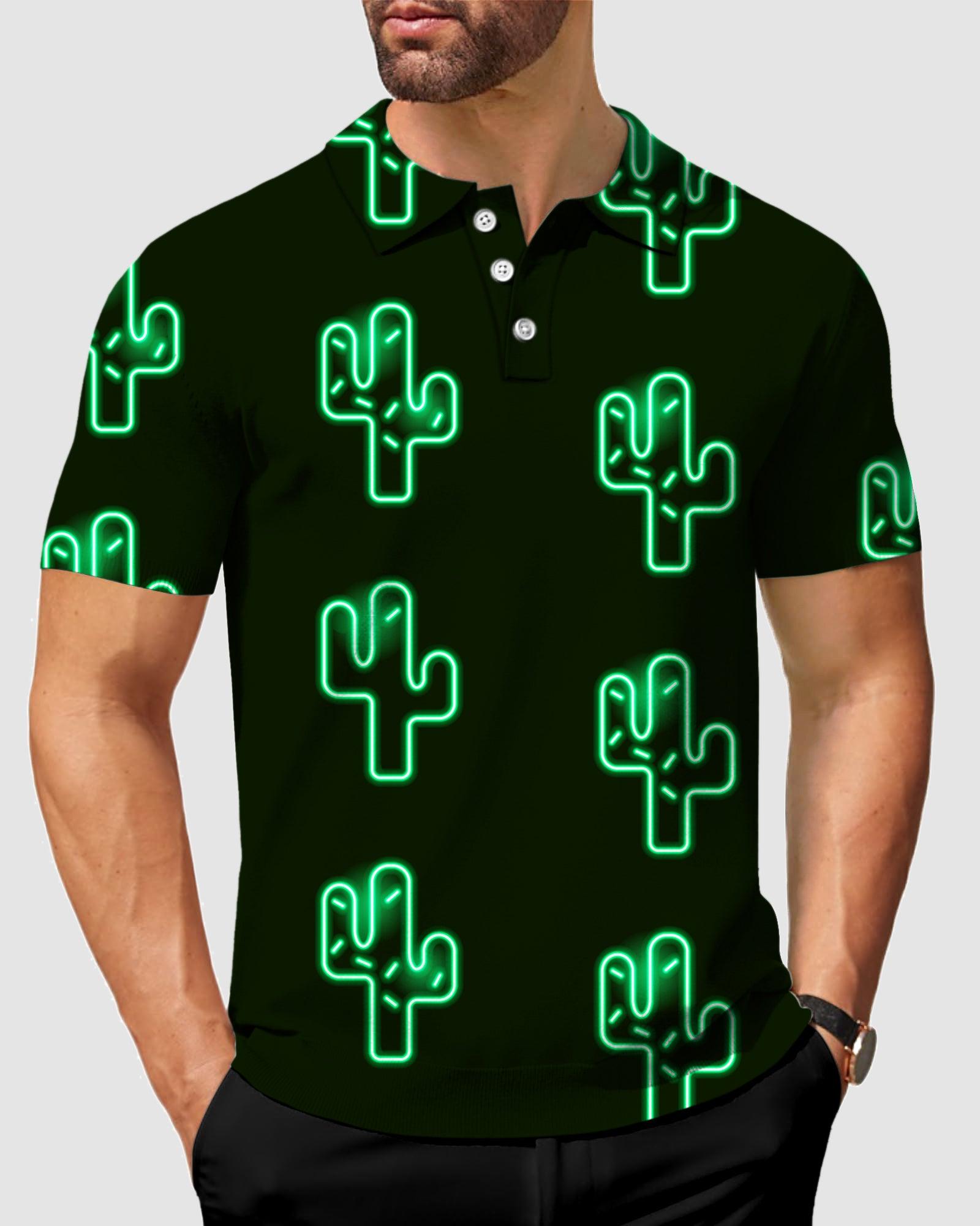 Men's Crazy Cactus Golf Polo | Customized Elegance