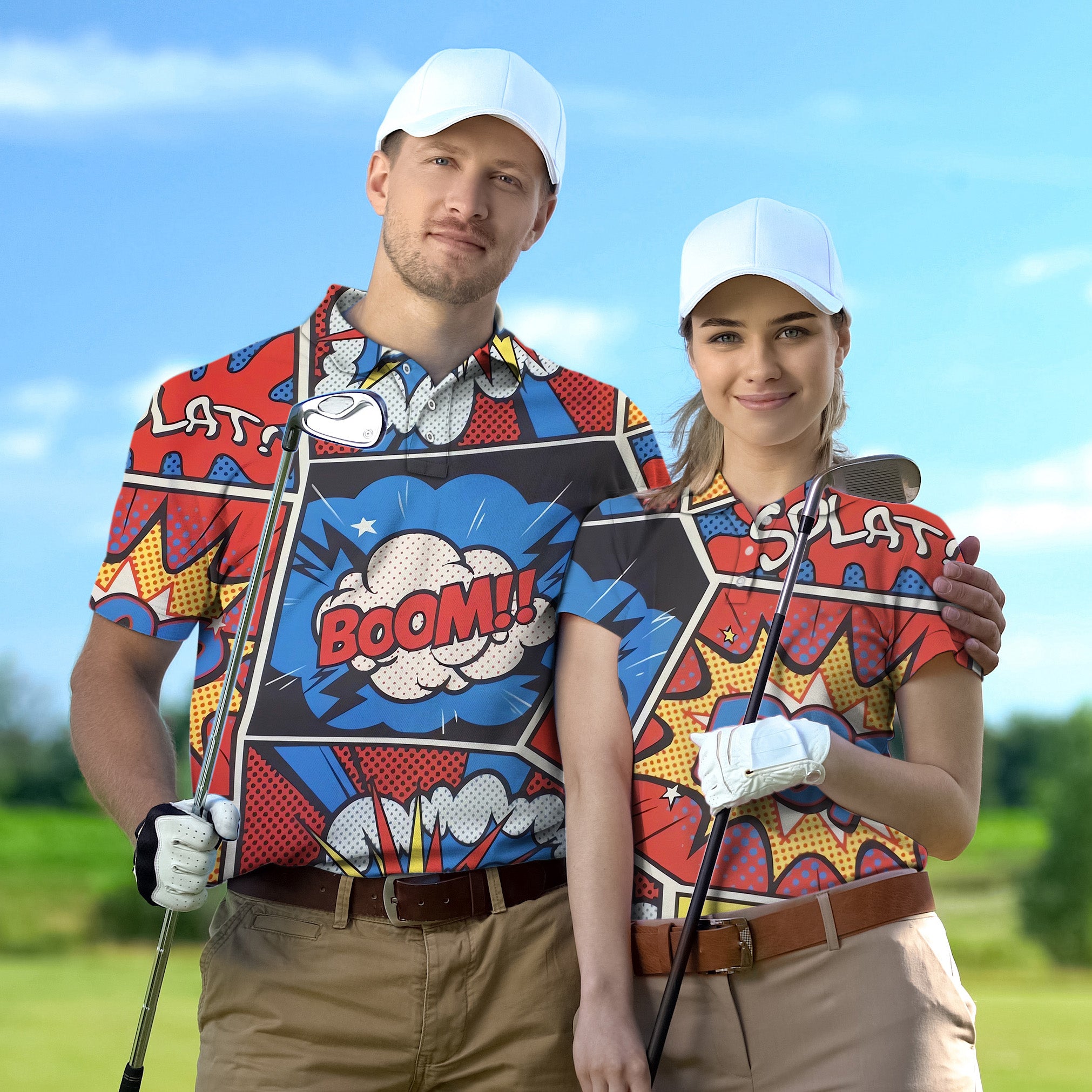 Golf Polo Couple Family Set COMICS BANG Tournament Apparel