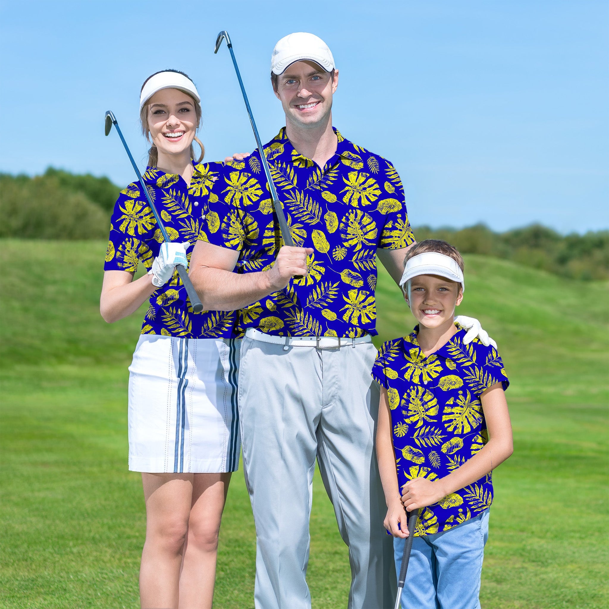 Family Tropical plants set Golf Championship Trophy tournament