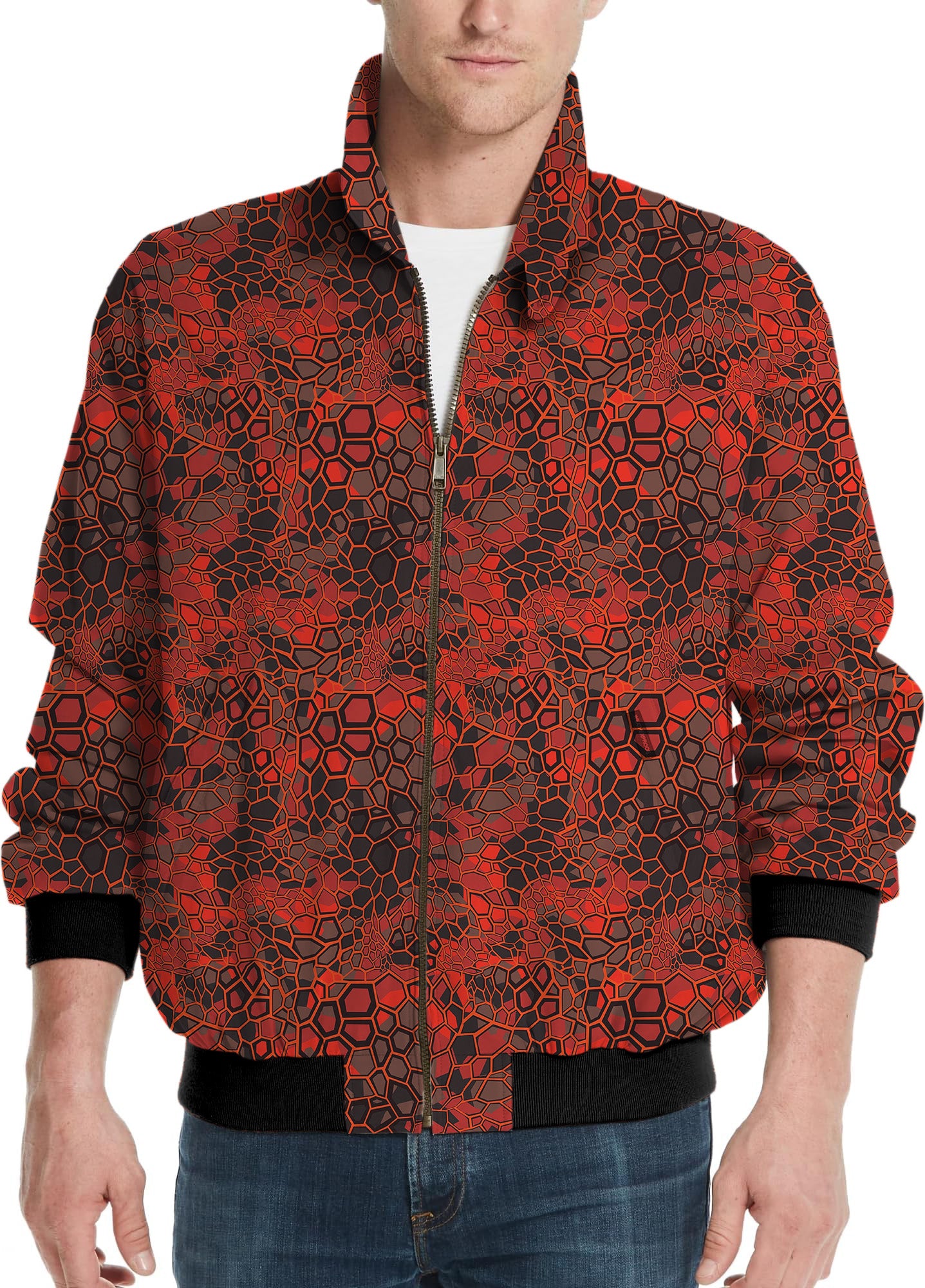 Red Dragonscale-Men's Golf Windbreaker Light Jacket