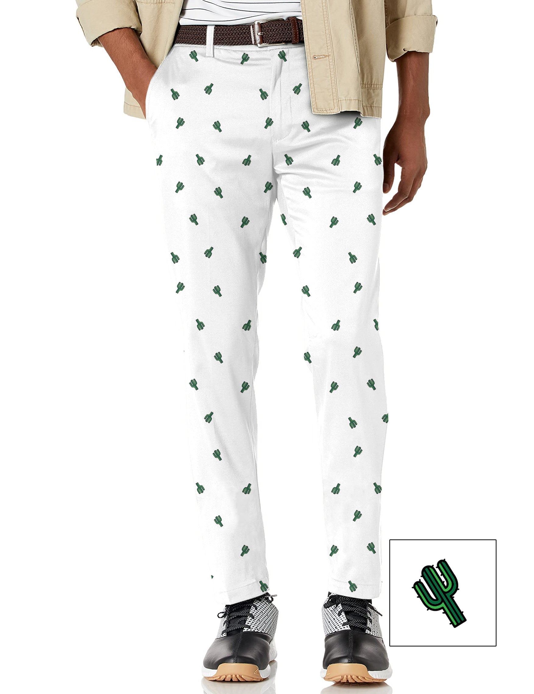 Men's Cactus Custom The Background Color Stretch Golf Pants