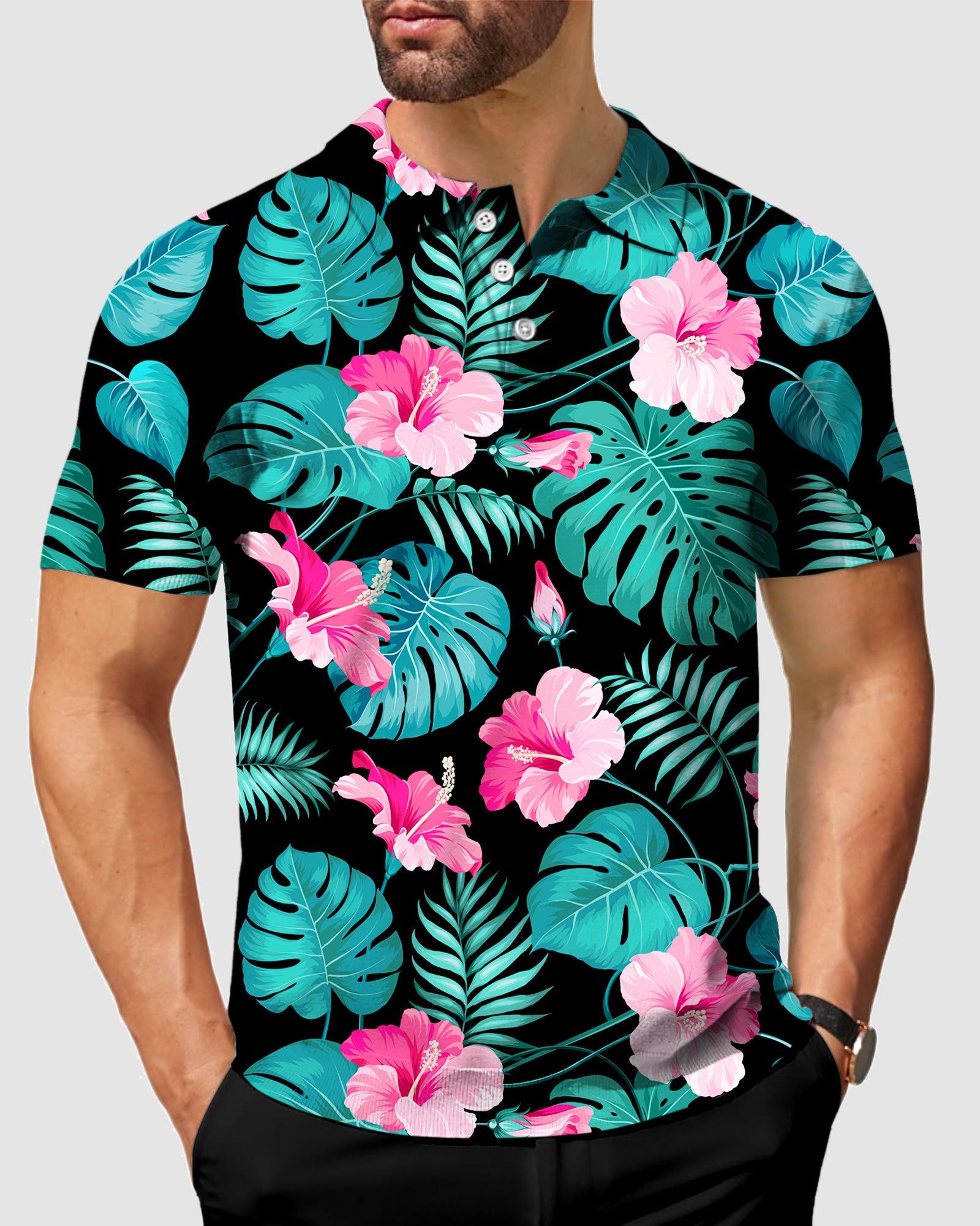 Men's Tropic Floral golf polo - Classic Fit and Business Ready