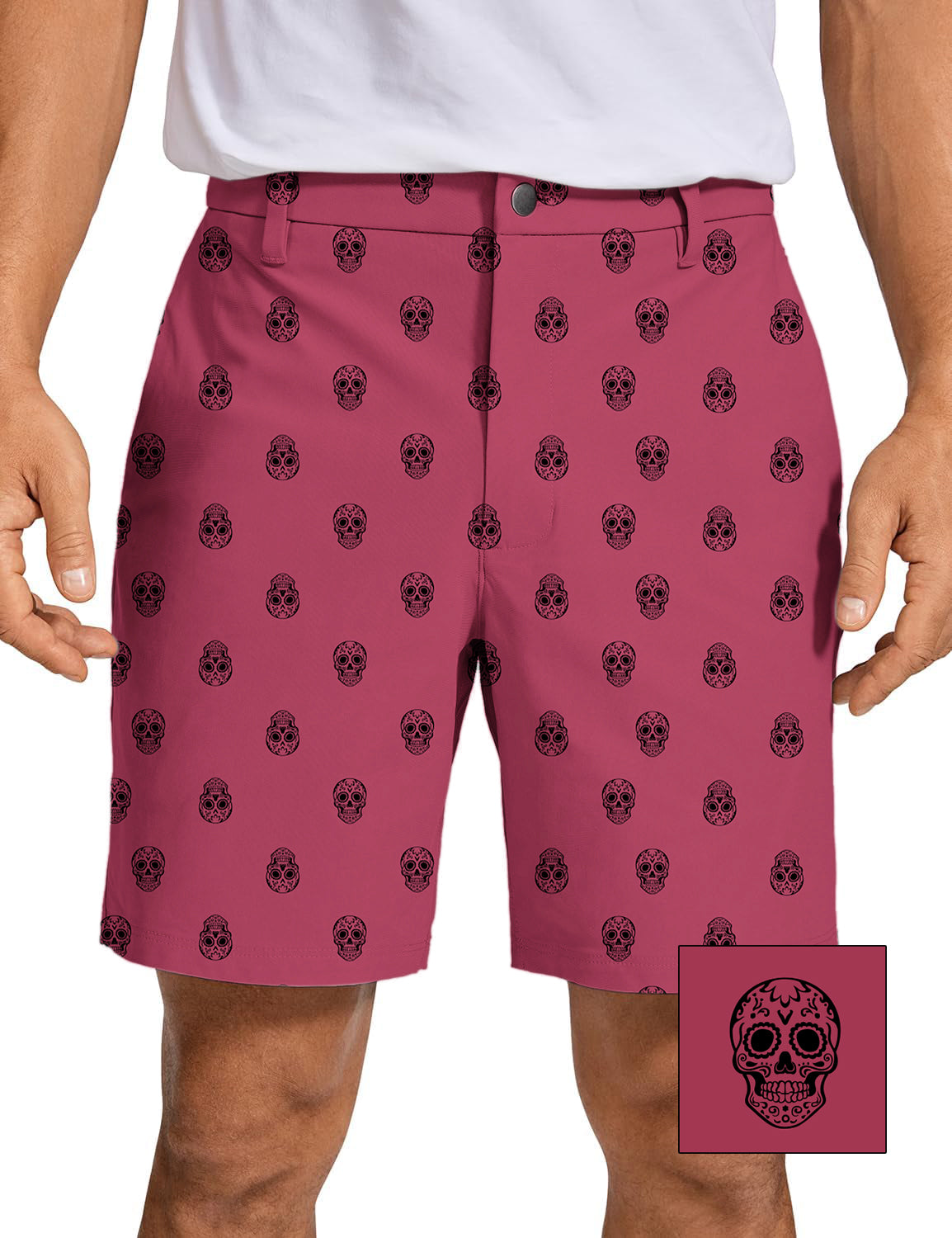 Men's Skull Custom The Background Color Golf Shorts