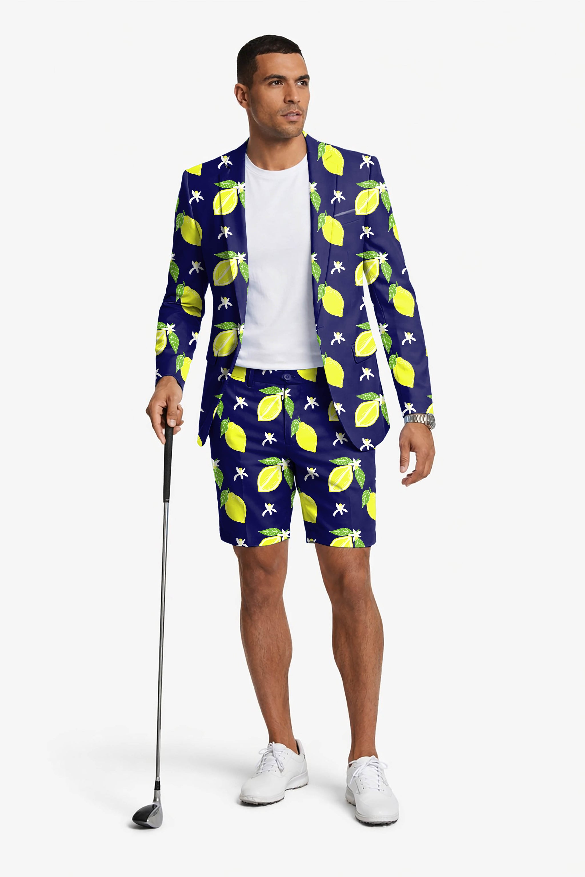 Zesty lemon Men's Party Costumes-Theme Party 2pcs Suit set-Blazer Short