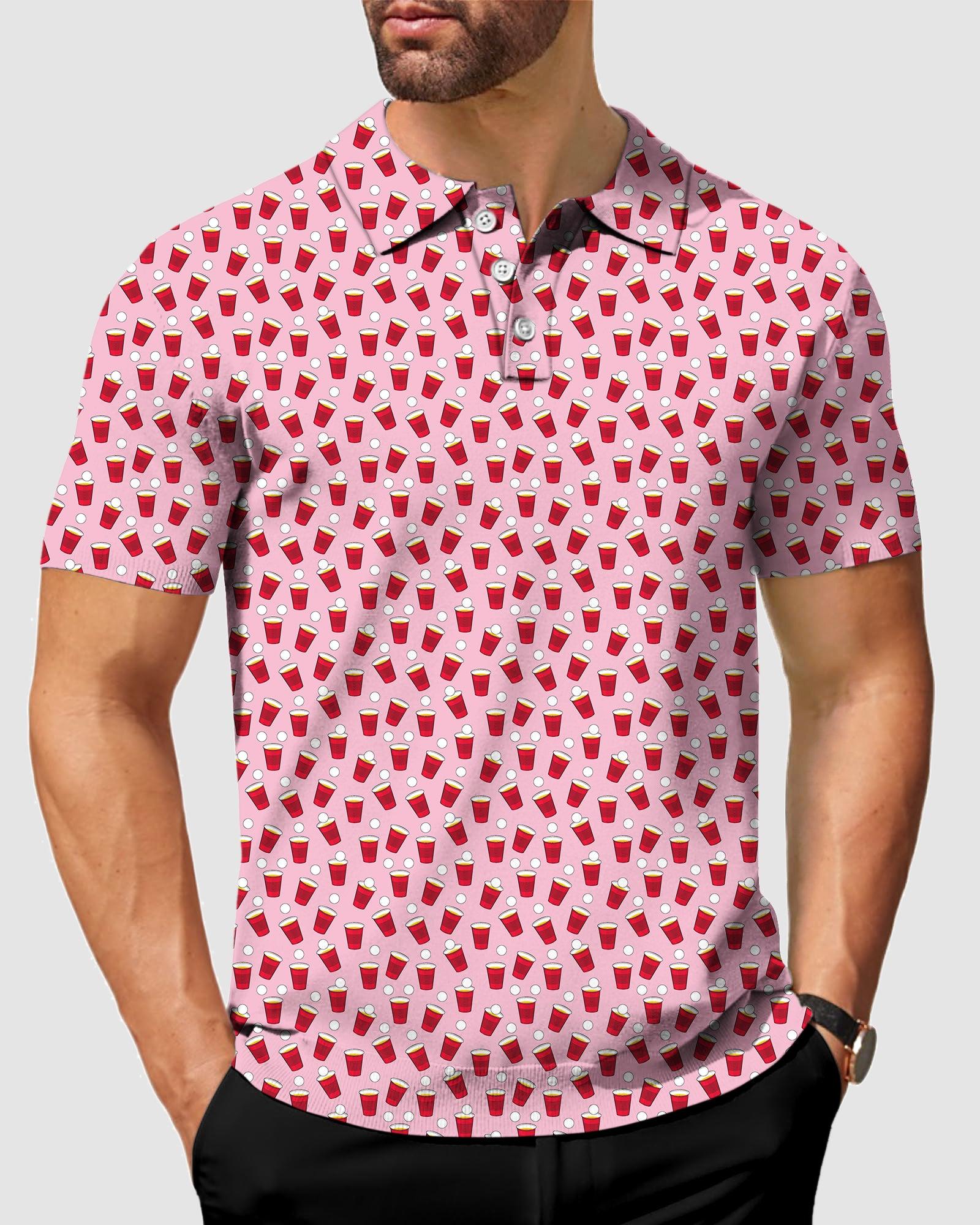 Men's Red Solo Cup golf polo - Customized Elegance and High-end Fabric