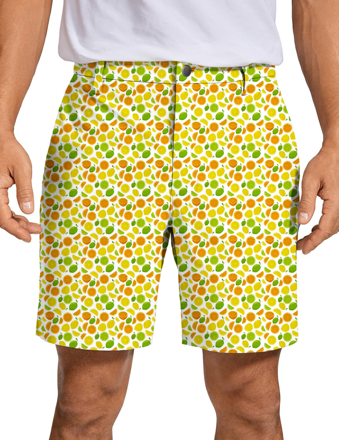 Men's Summer Lemon Golf Shorts - Premium Men's Golf Shorts