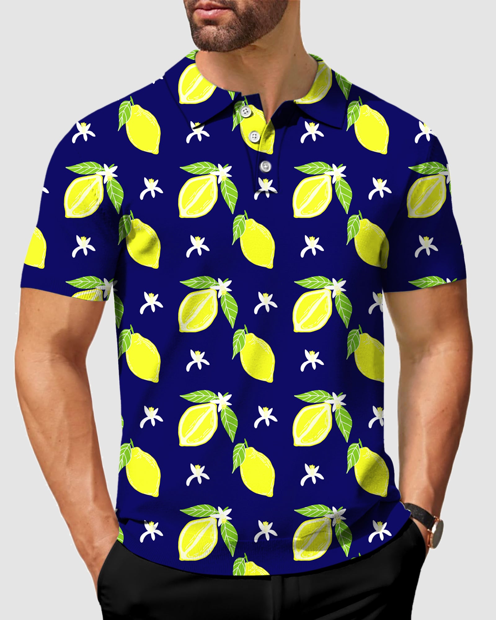 Men's Zesty lemon Golf Polo