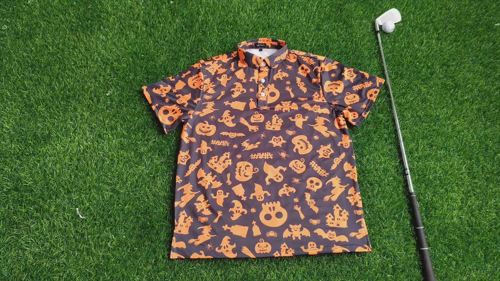 Men's Spooky Halloween Golf Polo | Customized Elegance